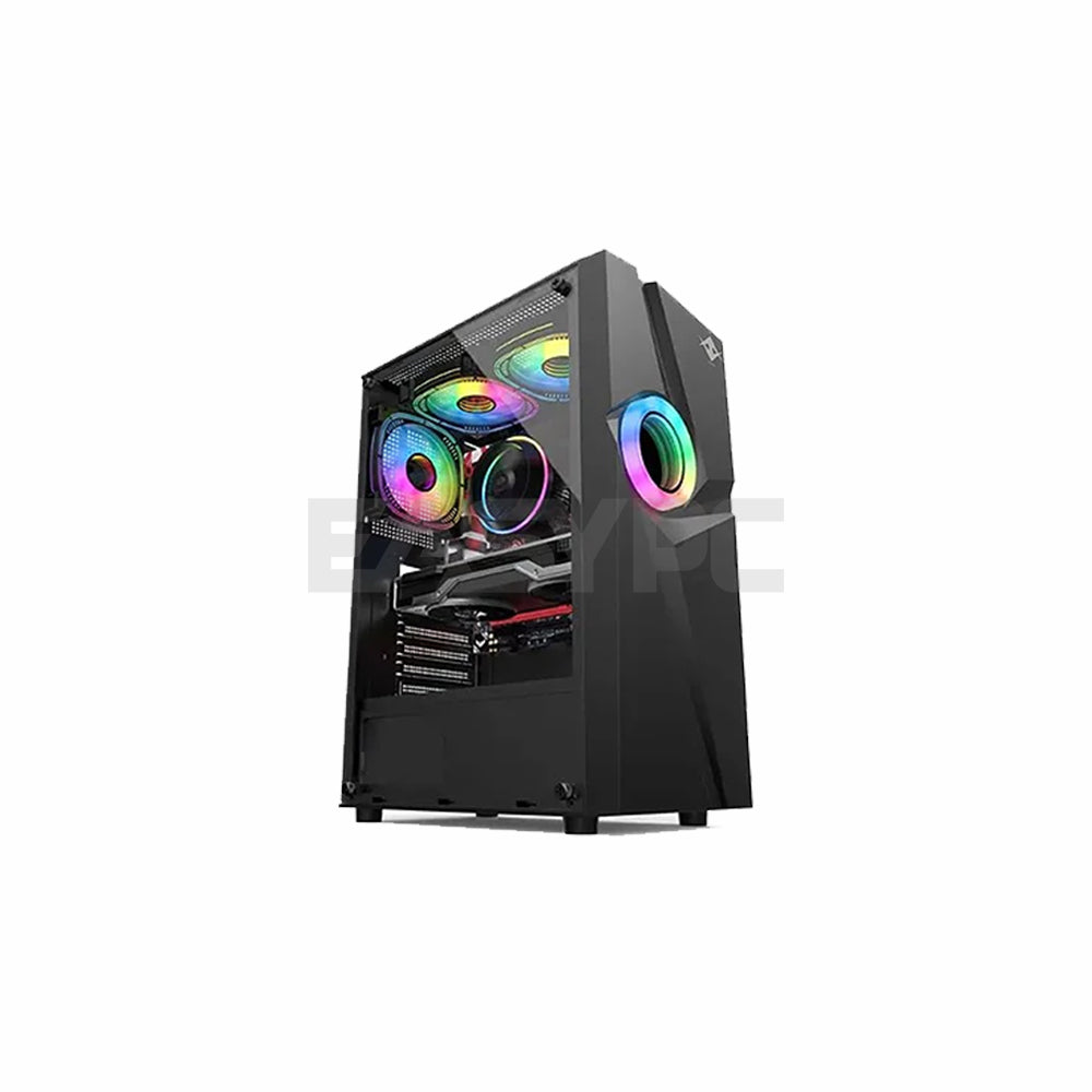 Fuzion Titan T1 ATX Tempered Glass Gaming PC Case Black – EasyPC