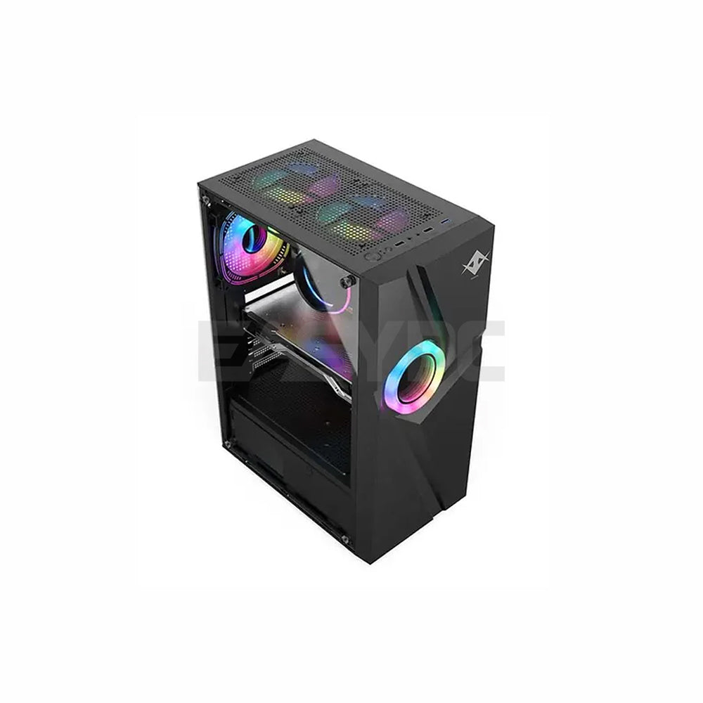 Fuzion Titan T1 ATX Tempered Glass Gaming PC Case Black – EasyPC