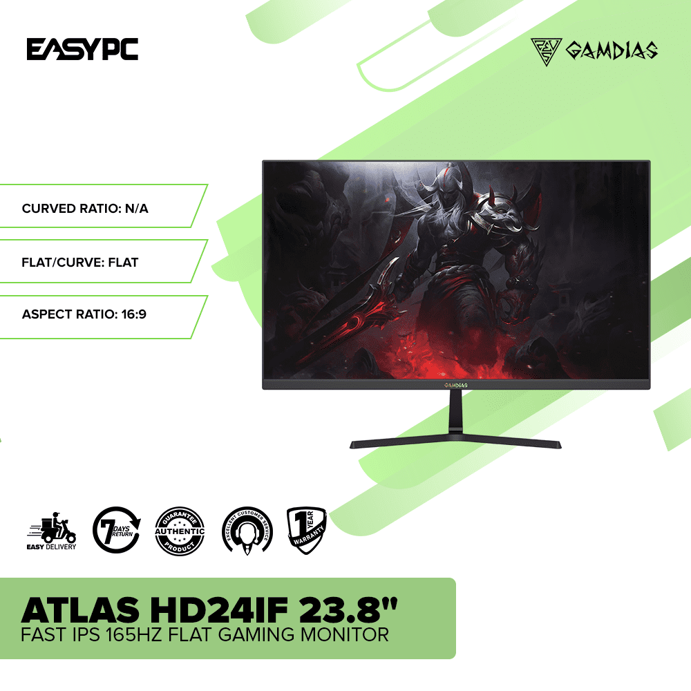 GAMDIAS ATLAS HD24IF 23.8" FAST IPS 165Hz Flat Gaming Monitor – EasyPC
