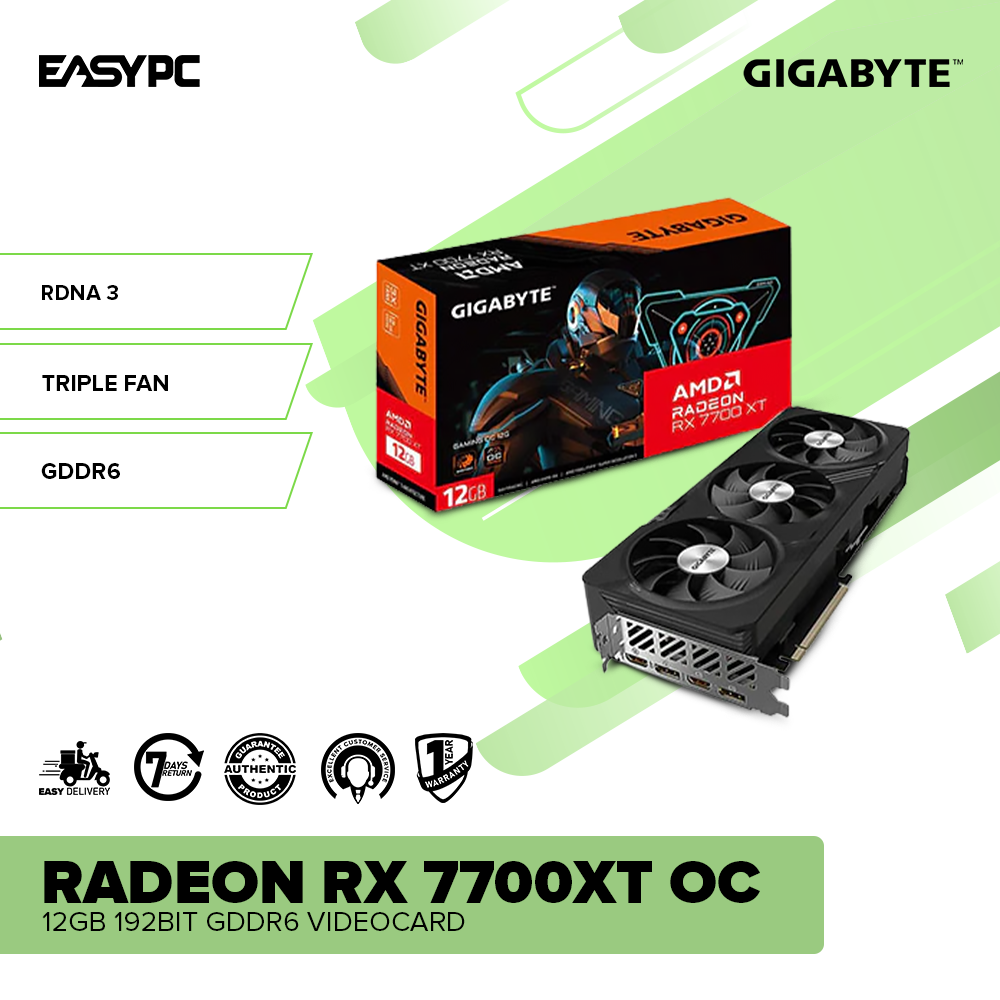 GIGABYTE RADEON RX 7700XT GAMING OC 12GB 192bit GDDR6 videocard – EasyPC