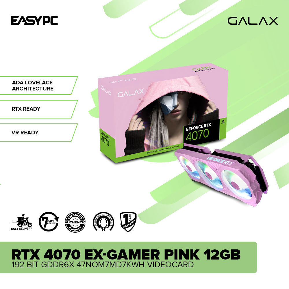 Galax NVIDIAÂ® GeForce RTX 4070 EX-Gamer PINK 12GB 192 BIT GDDR6X 47NO ...