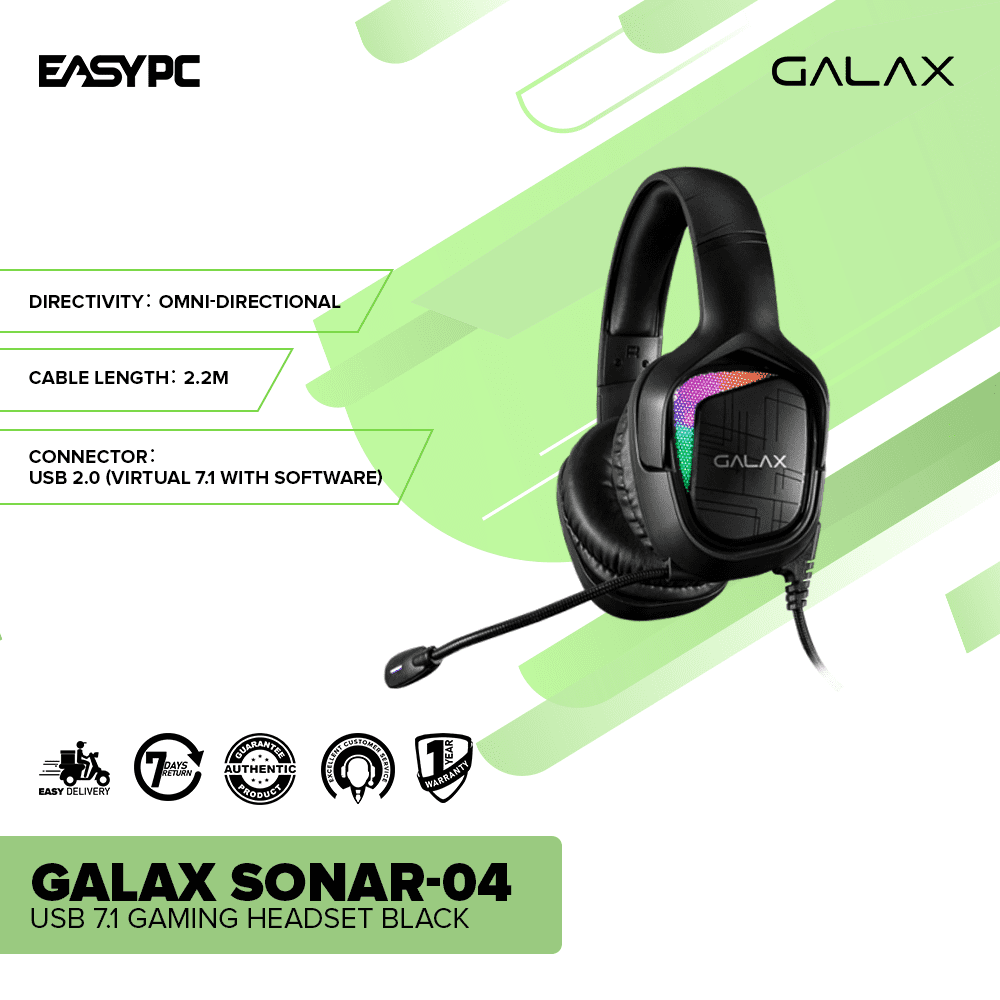 Galax Sonar-04 USB 7.1 Gaming Headset Black – EasyPC