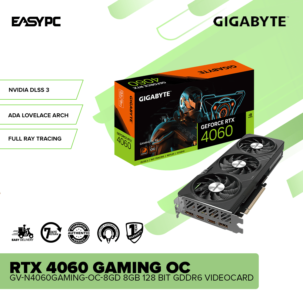 Gigabyte NVIDIAÂ® GeForce RTXÂ™ 4060 Gaming OC GV-N4060GAMING-OC-8GD 8 ...