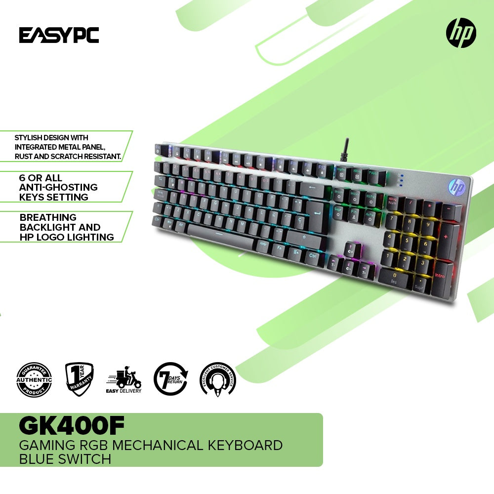 HP GK400F Gaming RGB Mechanical Keyboard Blue switch – EasyPC