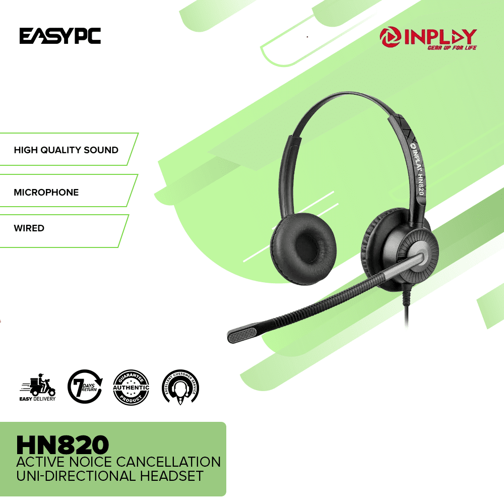Inplay HN820 Active Noice Cancellation Uni-directional Headset – EasyPC