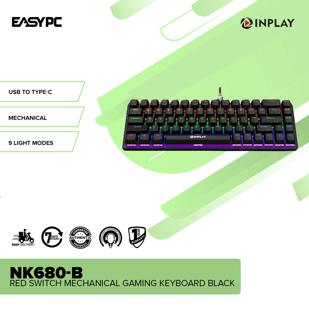 Inplay NK680-B Red switch Mechanical Gaming Keyboard Black – EasyPC