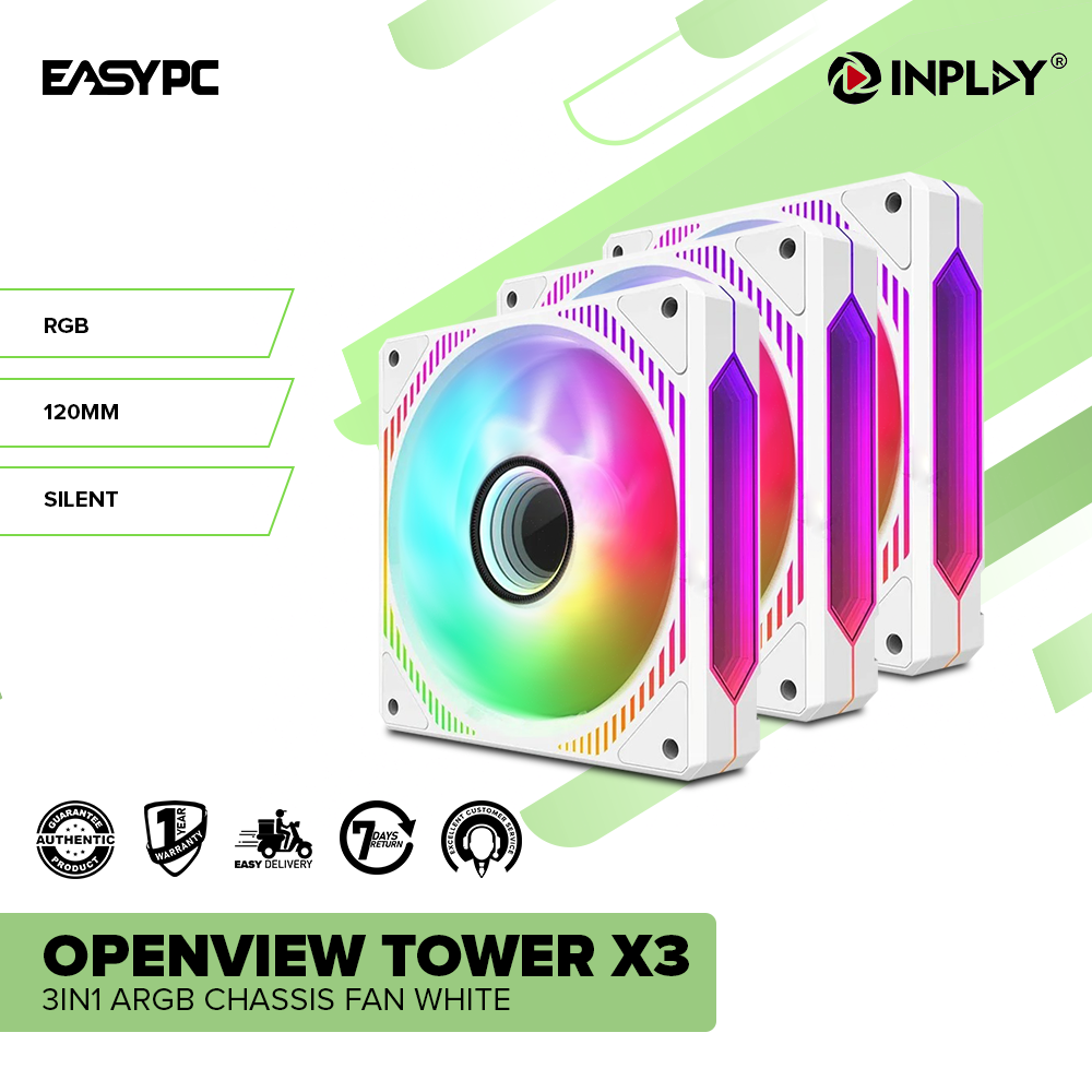 Inplay Openview Tower X3 3in1 ARGB Chassis Fan White – EasyPC