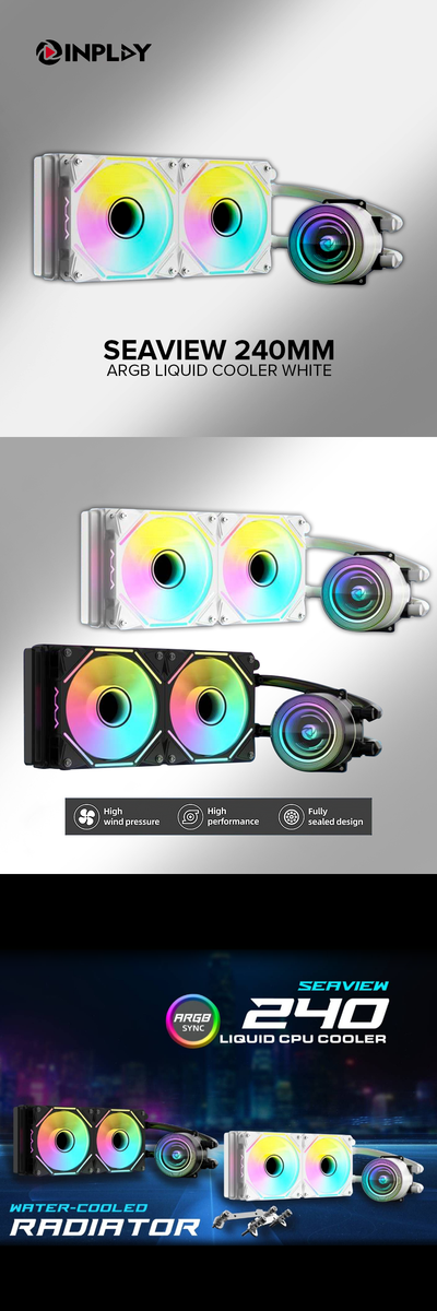 Inplay Seaview 240mm ARGB Liquid Cooler White – EasyPC