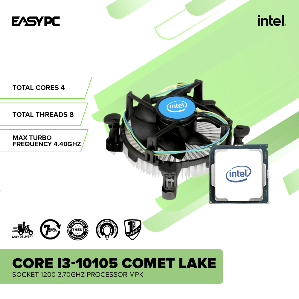 Intel Core I3-10105 Comet Lake Socket 1200 3.70GHz Processor MPK – EasyPC