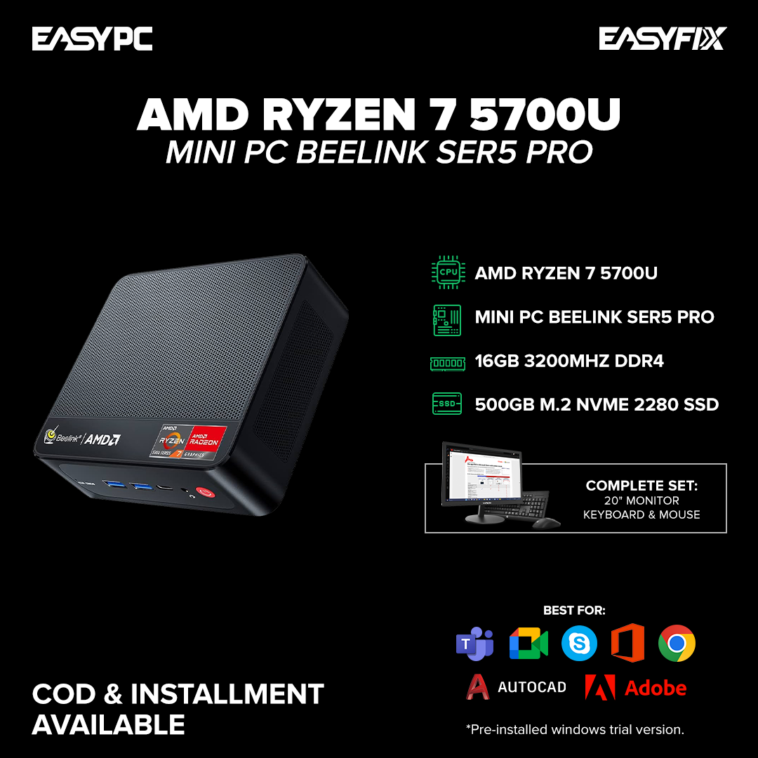 Mini PC Beelink SER5 Pro R7 5700U /16gb 3200mhz ddr4 /500gb m.2 nvme 2 ...