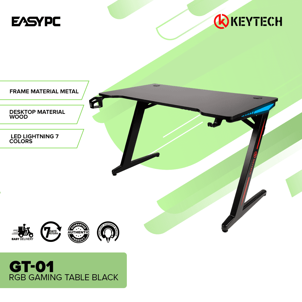 Keytech GT-01 RGB Gaming Table Black – EasyPC