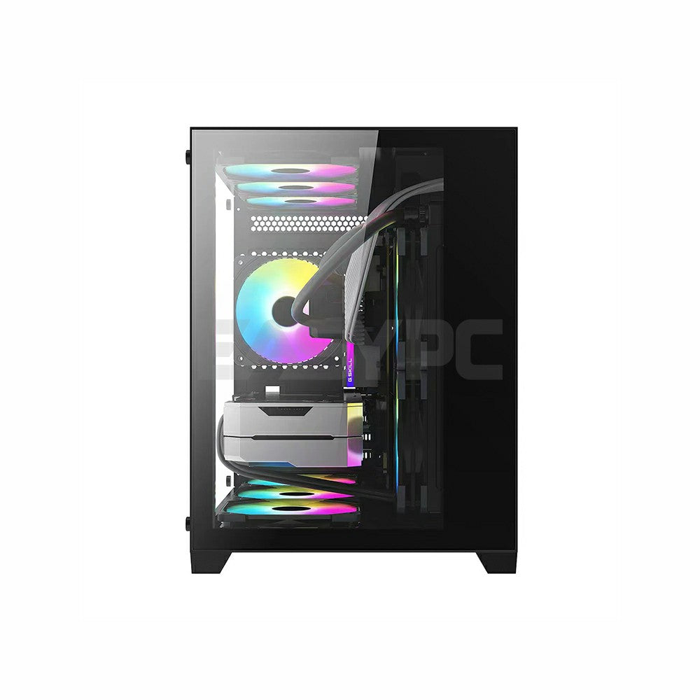 Keytech Robin Cube Dual Chamber Micro ATX PC Case Black – EasyPC