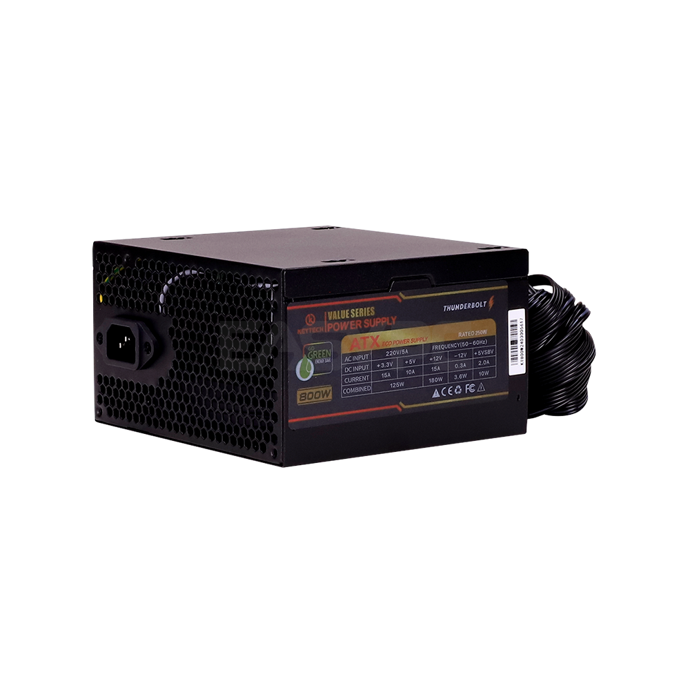 Keytech Thunderbolt 800 Watts Power Supply – EasyPC
