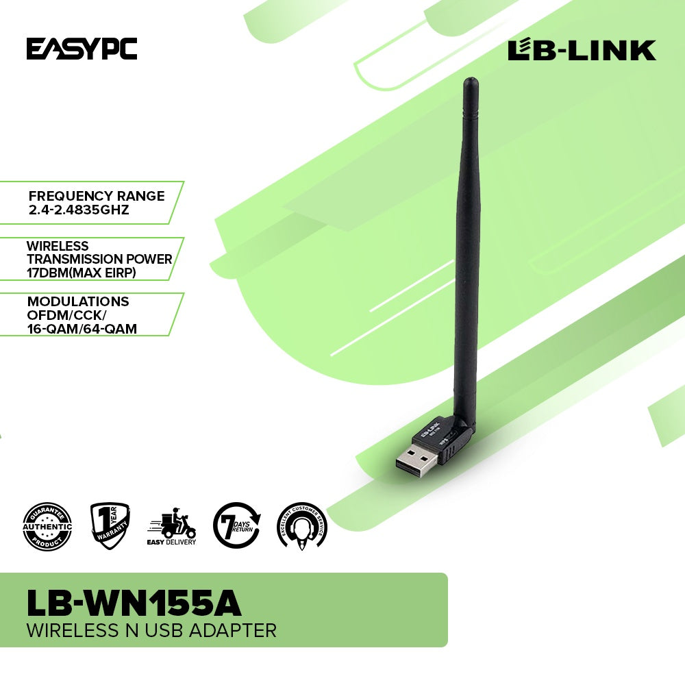 LB-link LB-WN155A Wireless N USB Adapter – EasyPC