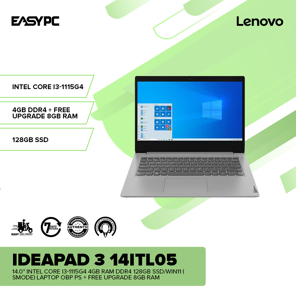 Lenovo IdeaPad 3 15ITL05 Laptop | 15.6" 1920x1080 FHD | Core i3-1115G4-512GB SSD Hard Drive ...