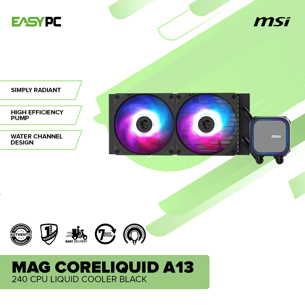 MSI MAG Coreliquid A13 240 CPU Liquid Cooler Black – EasyPC