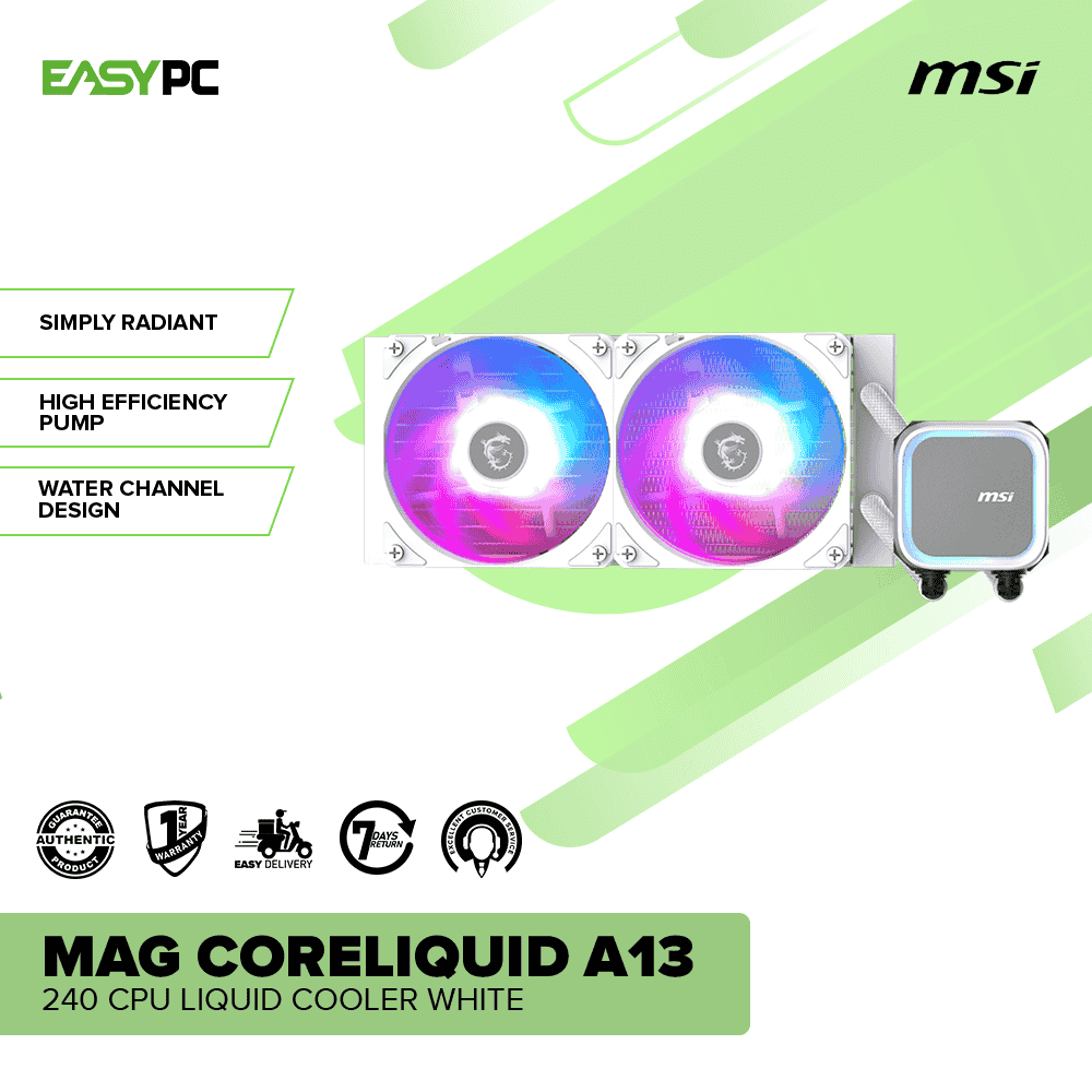 MSI MAG Coreliquid A13 240 CPU Liquid Cooler White – EasyPC