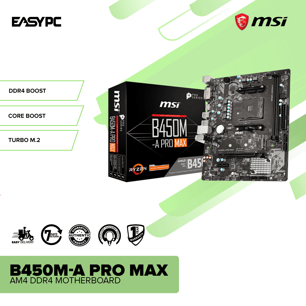 MSI B450M-A Pro Max AM4 DDR4 Motherboard – EasyPC