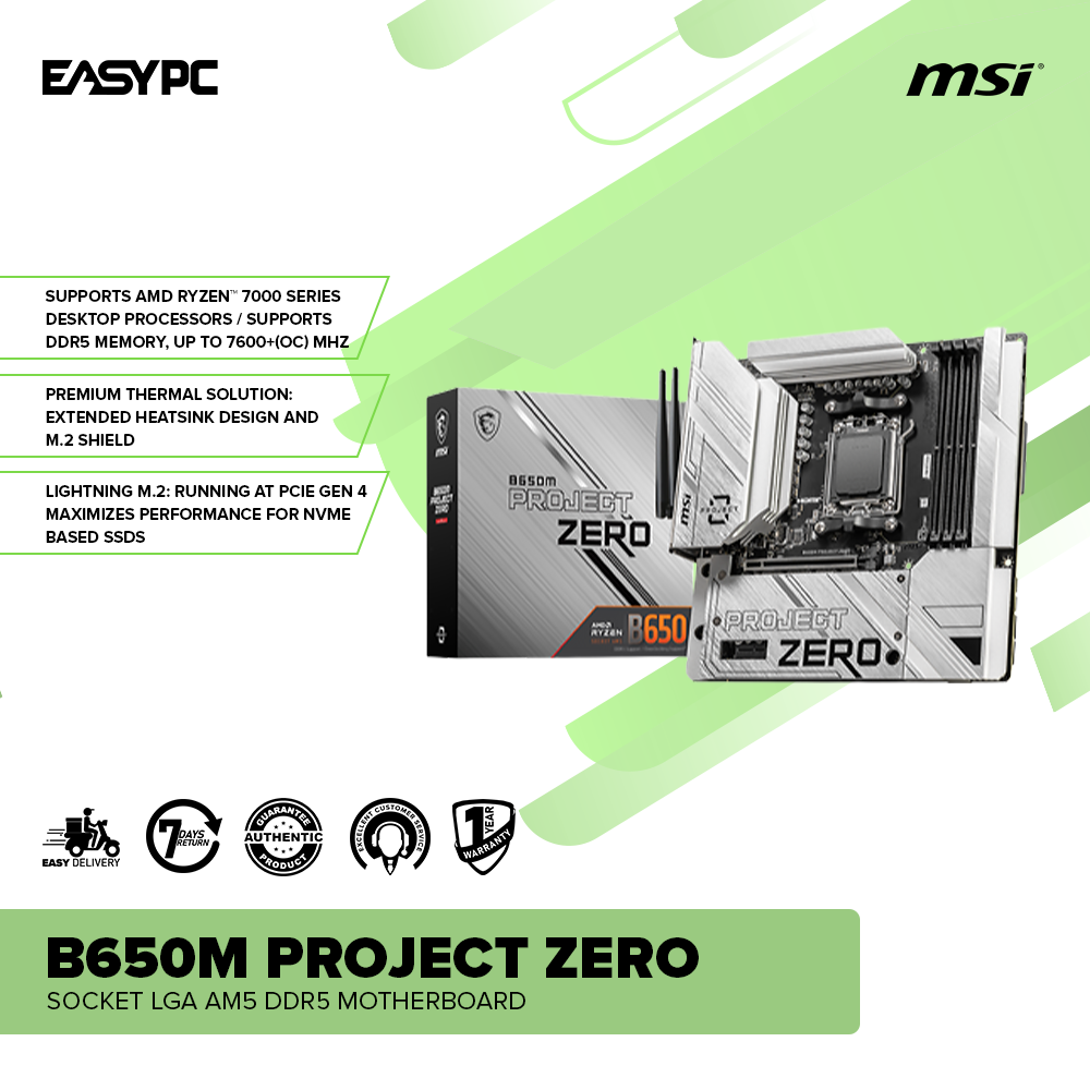 MSI B650M Project zero socket LGA AM5 DDR5 Motherboard – EasyPC