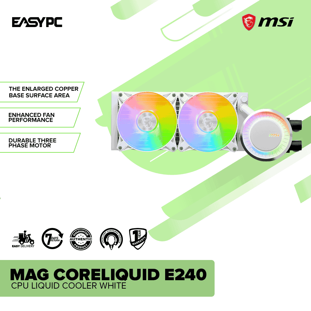 MSI MAG Coreliquid E240 CPU Liquid Cooler White – EasyPC