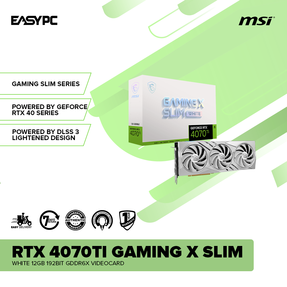 MSI NVIDIAÂ® GeForce RTXÂ™ 4070Ti Gaming X Slim White 12gb 192bit GDDR – EasyPC