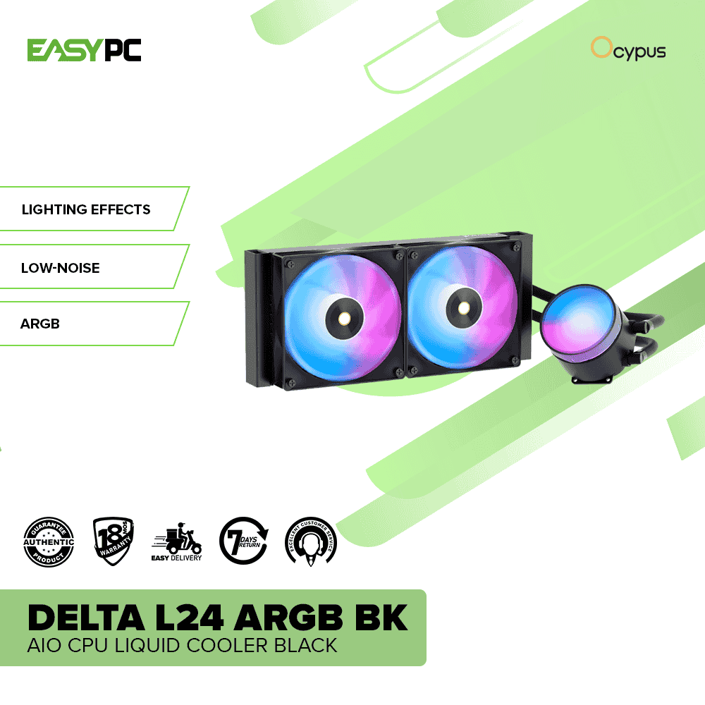 OCYPUS DELTA L24 ARGB BK AIO CPU LIQUID COOLER BLACK – EasyPC
