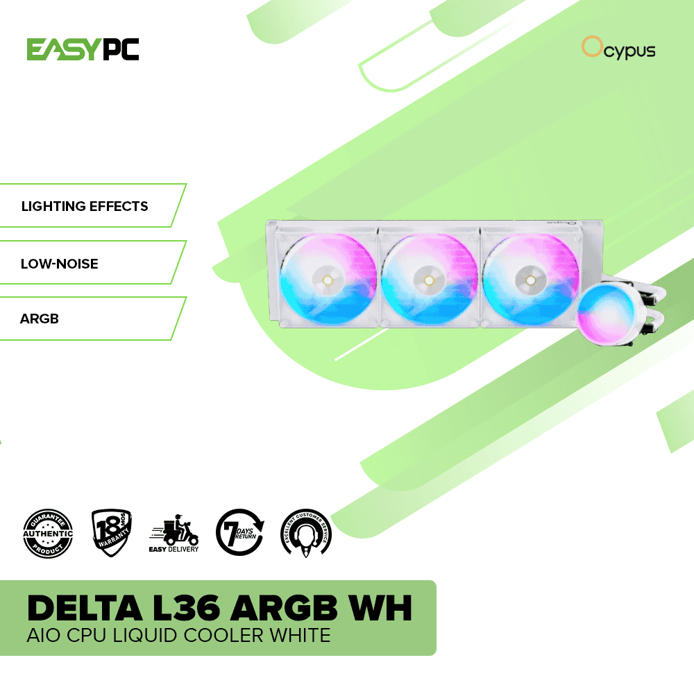 OCYPUS DELTA L36 ARGB WH AIO CPU LIQUID COOLER WHITE – EasyPC