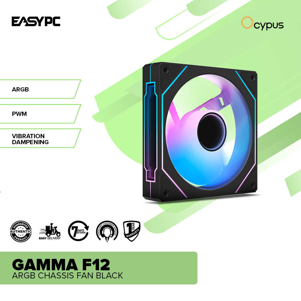 OCYPUS GAMMA F12 ARGB CHASSIS FAN BLACK – EasyPC