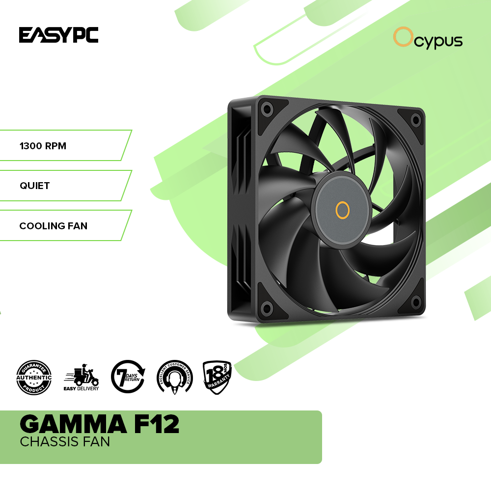 OCYPUS GAMMA F12 CHASSIS FAN BLACK – EasyPC