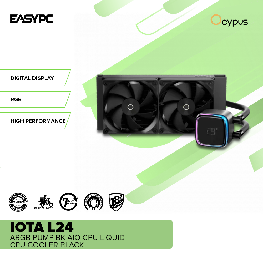 OCYPUS IOTA L24 ARGB PUMP BK AIO CPU LIQUID CPU COOLER BLACK – EasyPC