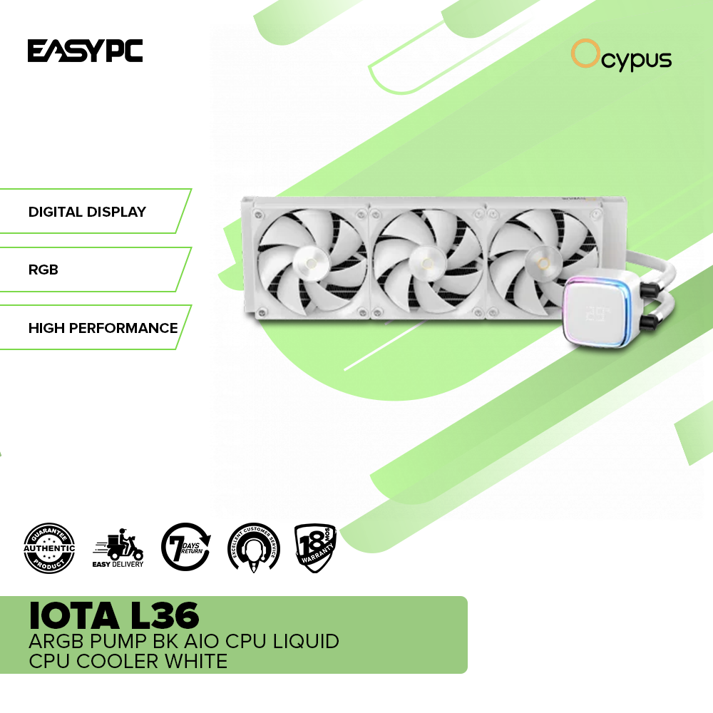 OCYPUS IOTA L36 ARGB PUMP WH AIO CPU LIQUID CPU COOLER WHITE – EasyPC
