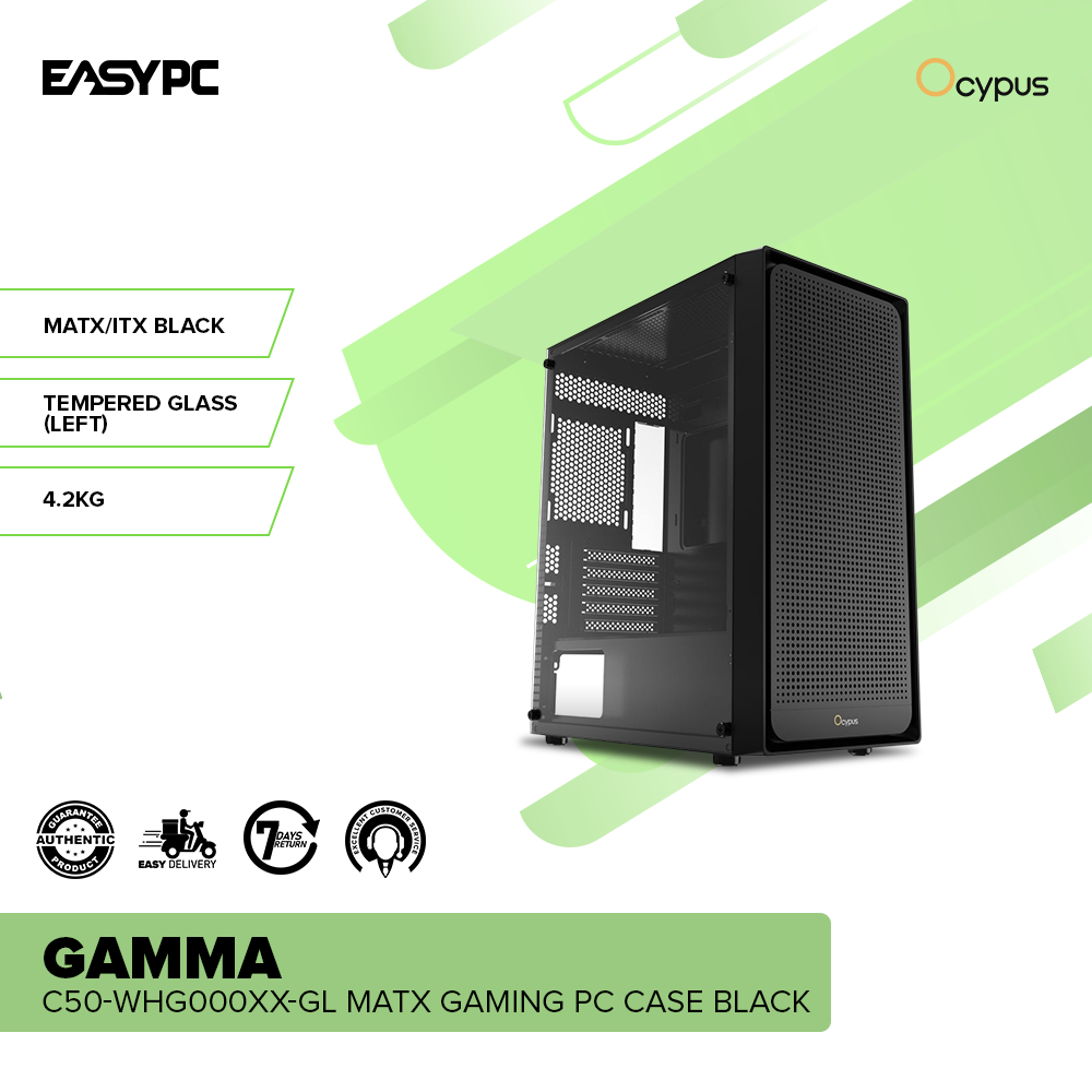 Ocypus Gamma C50-BKG000XX-GL MATX Gaming PC Case Black – EasyPC