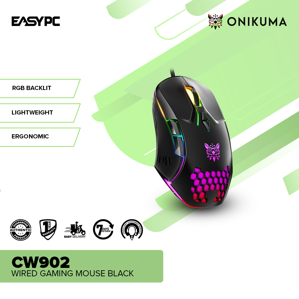 Onikuma CW902 Wired Gaming Mouse Black – EasyPC