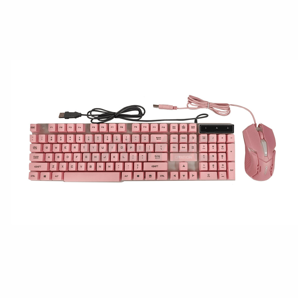 Ovation ACC 2in1 Kit RGB Keyboard and Mouse Combo Pink – EasyPC