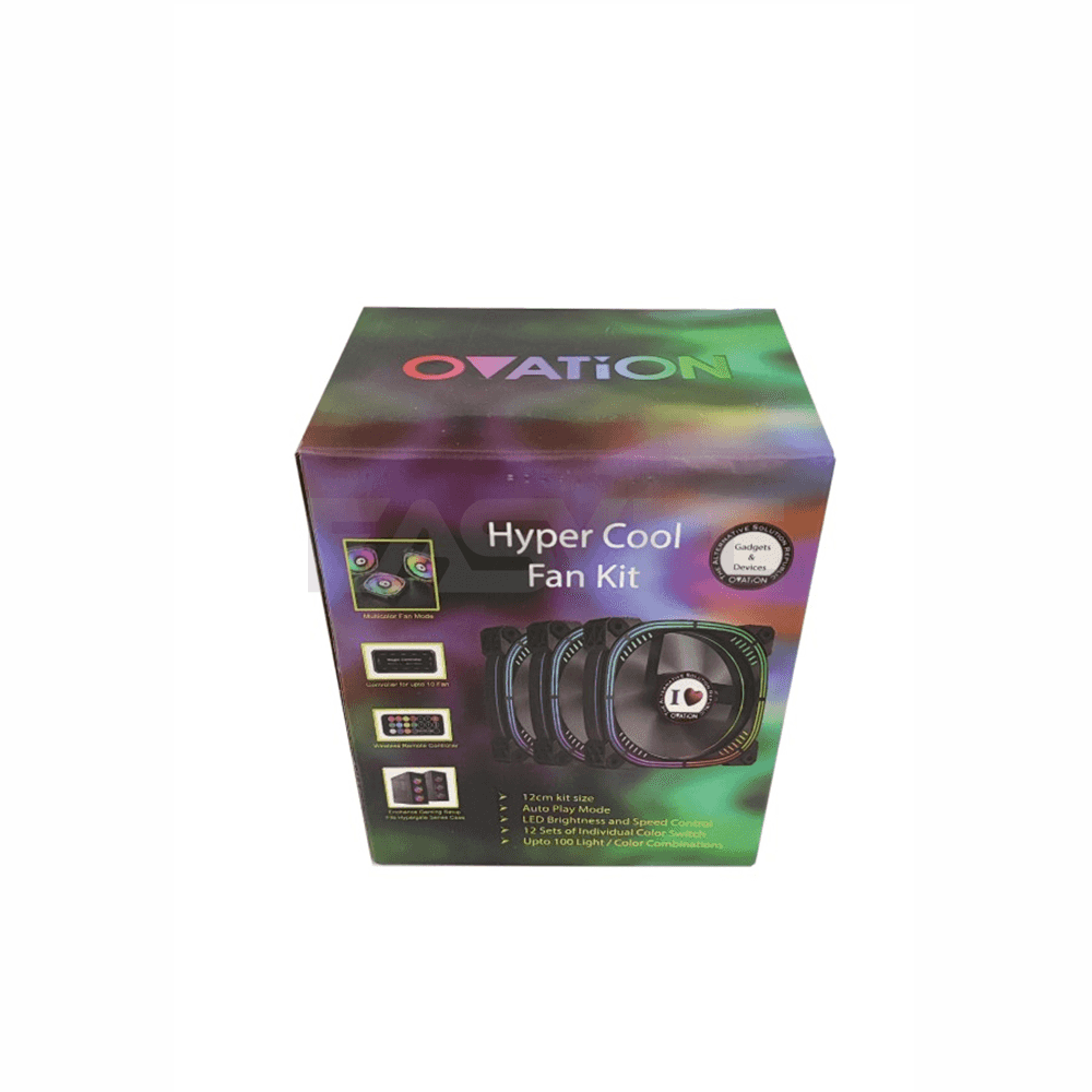 Ovation ACC 3in1 RGB Kit Hypercool Chassis Fan Black – EasyPC