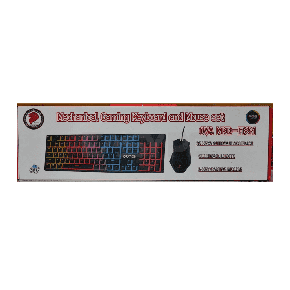 Ovation BTS KF 2in1 RGB Mechanical Keyboard and Mouse Black – EasyPC