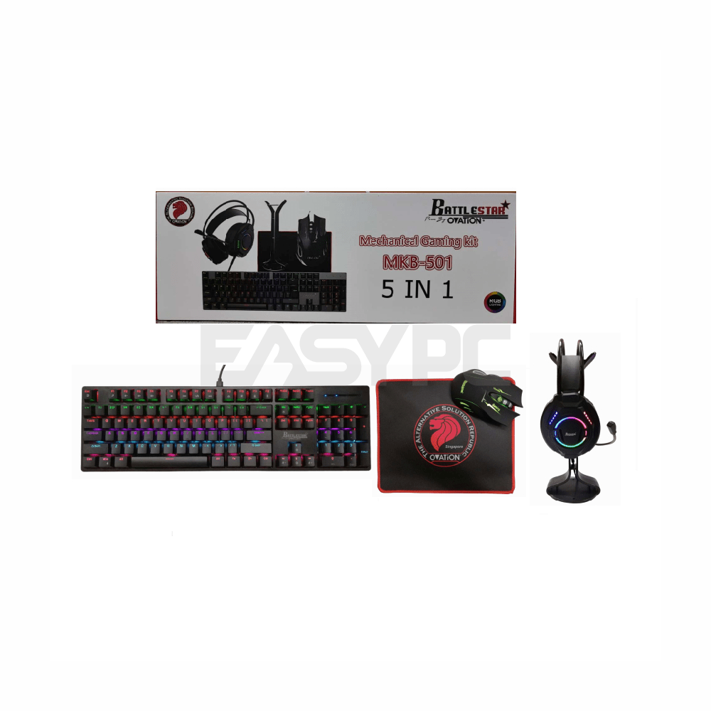Ovation BTS MK501 5in1 RGB Mechanical Keyboard,Mouse,Headset,Mousepad ...
