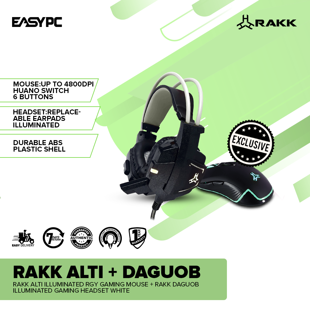 RAKK Alti Illuminated RGY Gaming Mouse + RAKK Daguob Illuminated Gamin ...