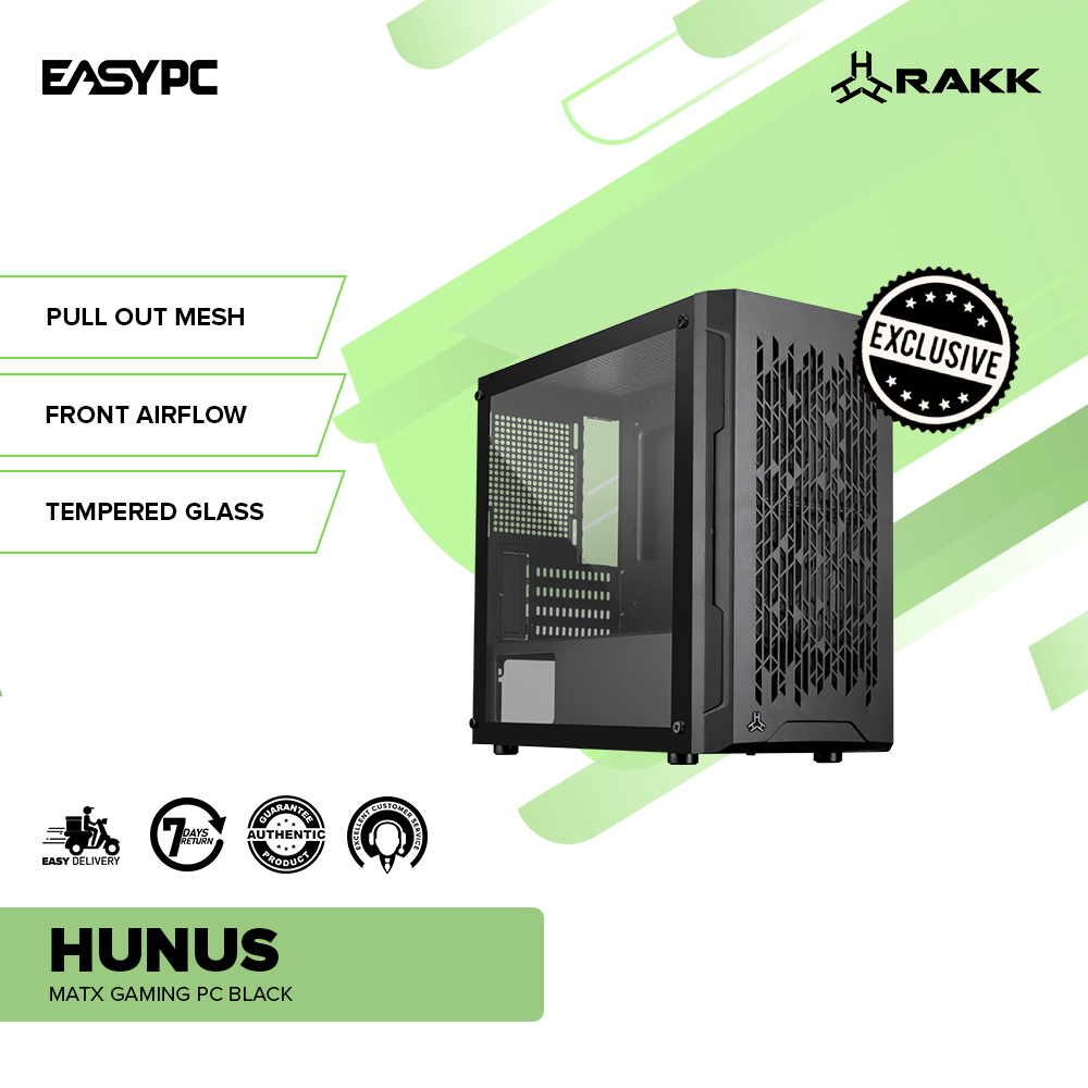 RAKK HUNUS MATX Gaming PC Black – EasyPC