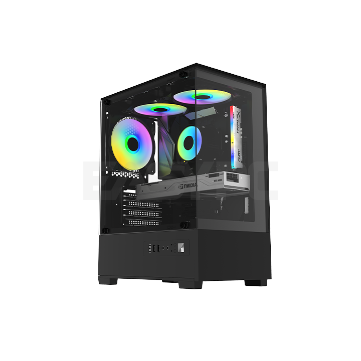 RAKK MASID MATX Tempered Gaming Case Black – EasyPC