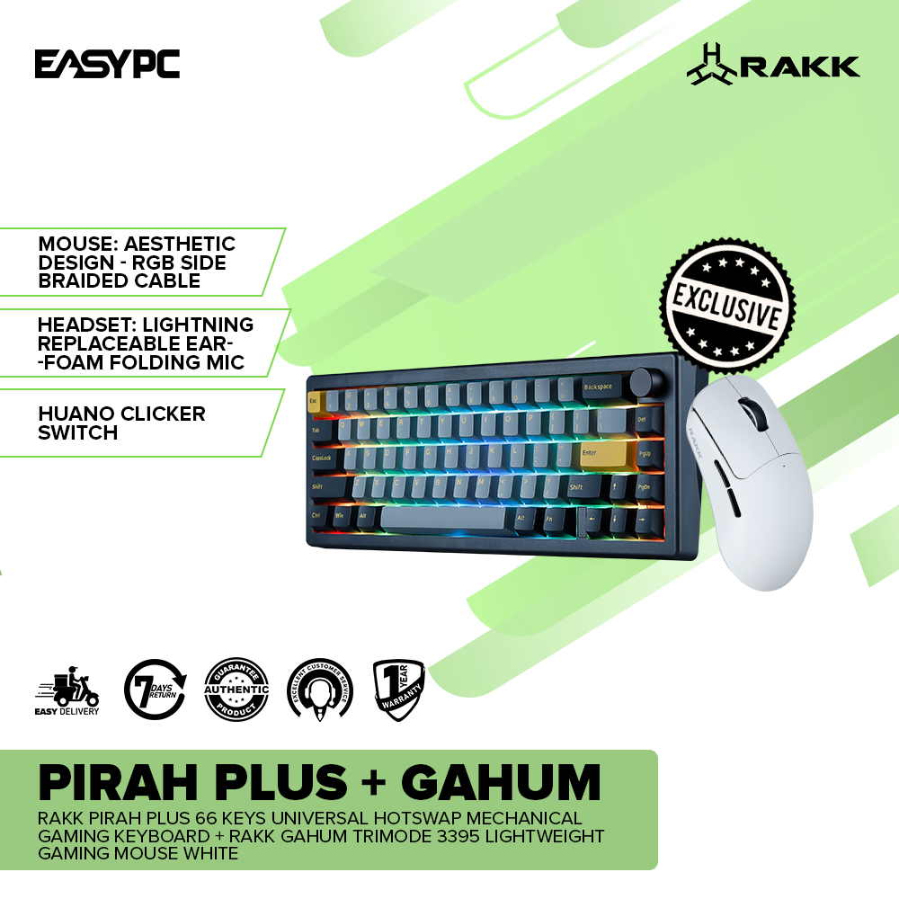 RAKK PIRAH PLUS 66 Keys Universal HotSwap Mechanical Gaming Keyboard ...