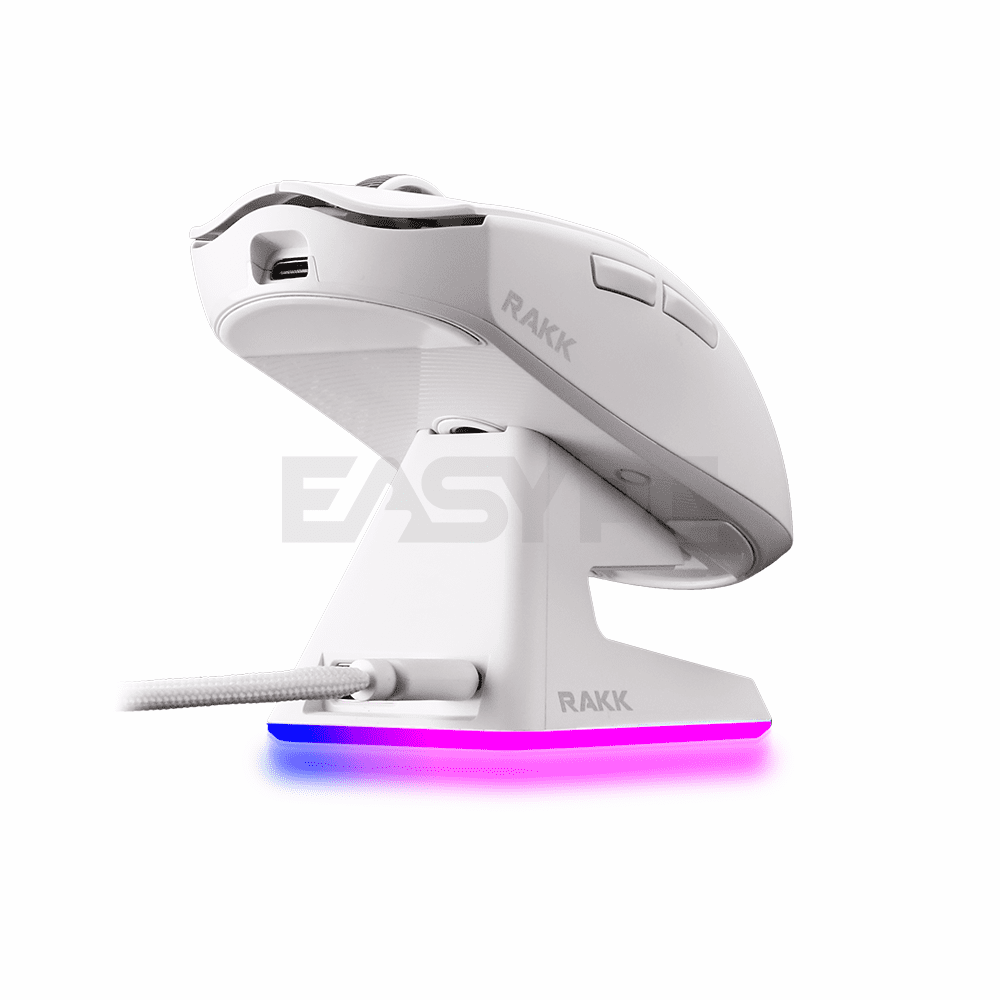 RAKK TANAW Trimode PMW3395 Huano 80M OLED Gaming Mouse White with RGB ...