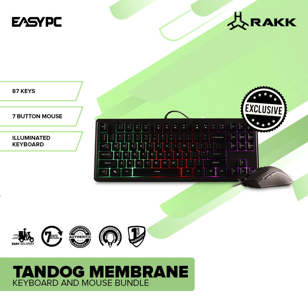 RAKK TANDOG Membrane Keyboard and Mouse Bundle – EasyPC