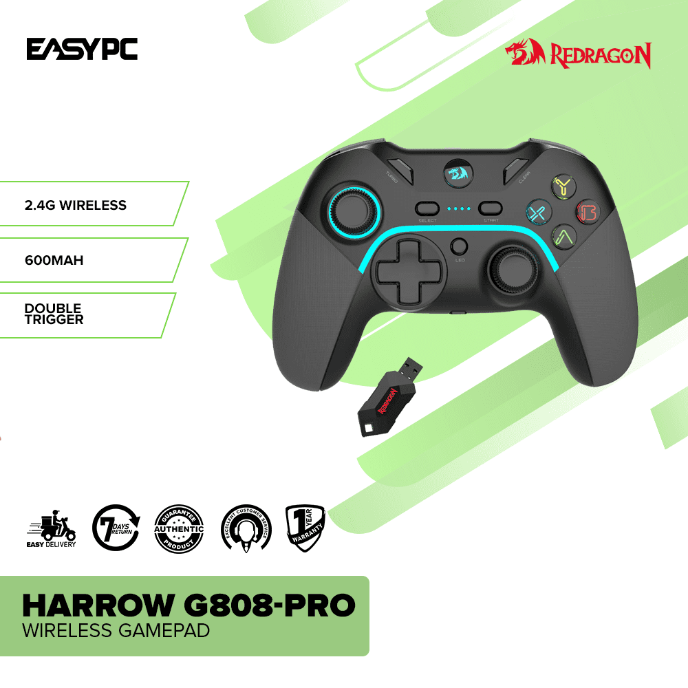 Redragon Harrow G808-PRO Wireless Gamepad – EasyPC