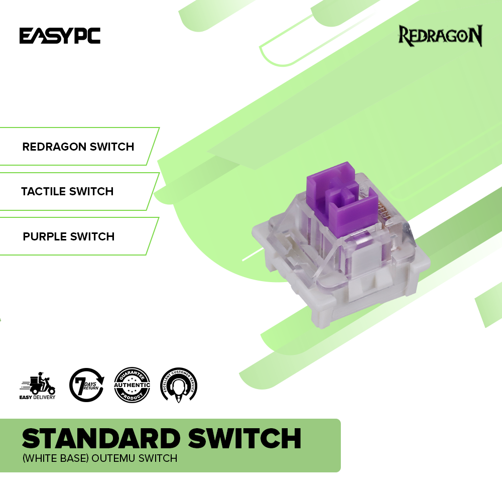 Redragon Standard Switch (WHITE BASE) Outemu Purple Switch – EasyPC