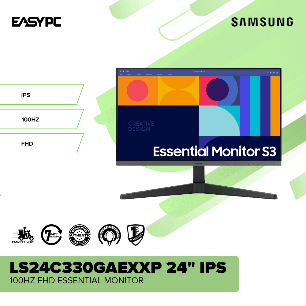 Samsung LS24C330GAEXXP 24" IPS 100HZ FHD Essential Monitor – EasyPC