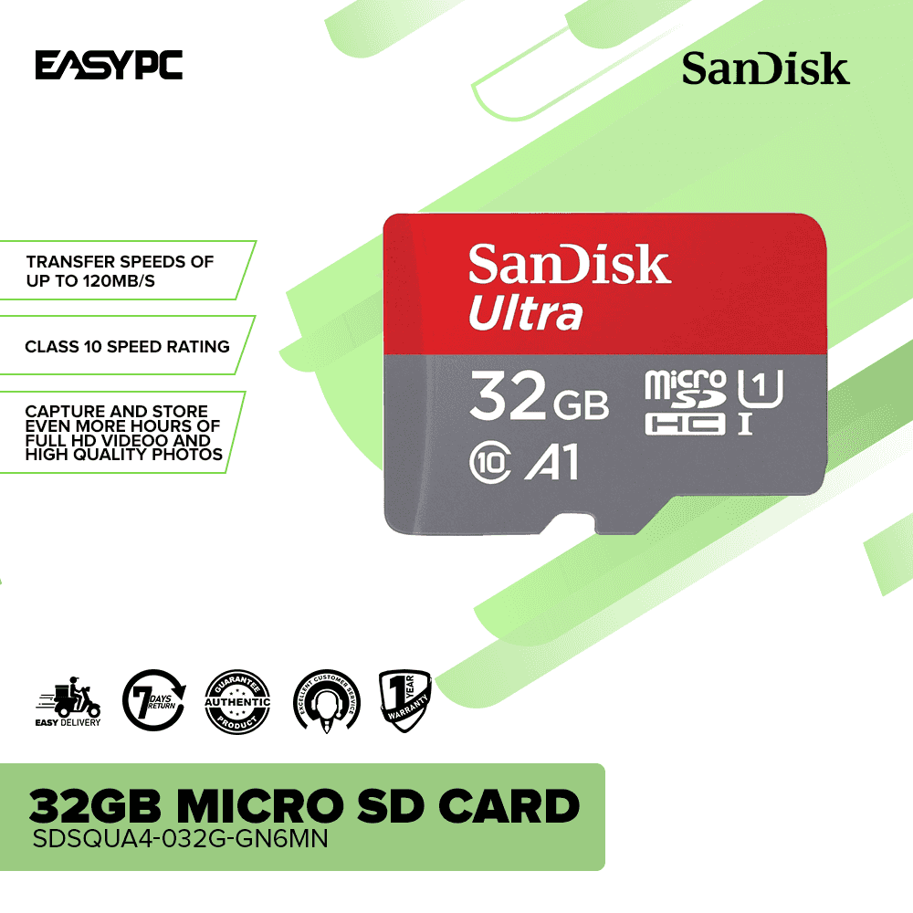 Sandisk SDSQUA4-032G-GN6MN 32GB MicroSD Card – EasyPC