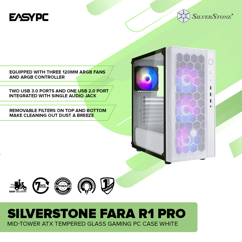 Silverstone FARA R1 PRO Mid-Tower ATX TG with 4 ARGB Fans + Controller ...