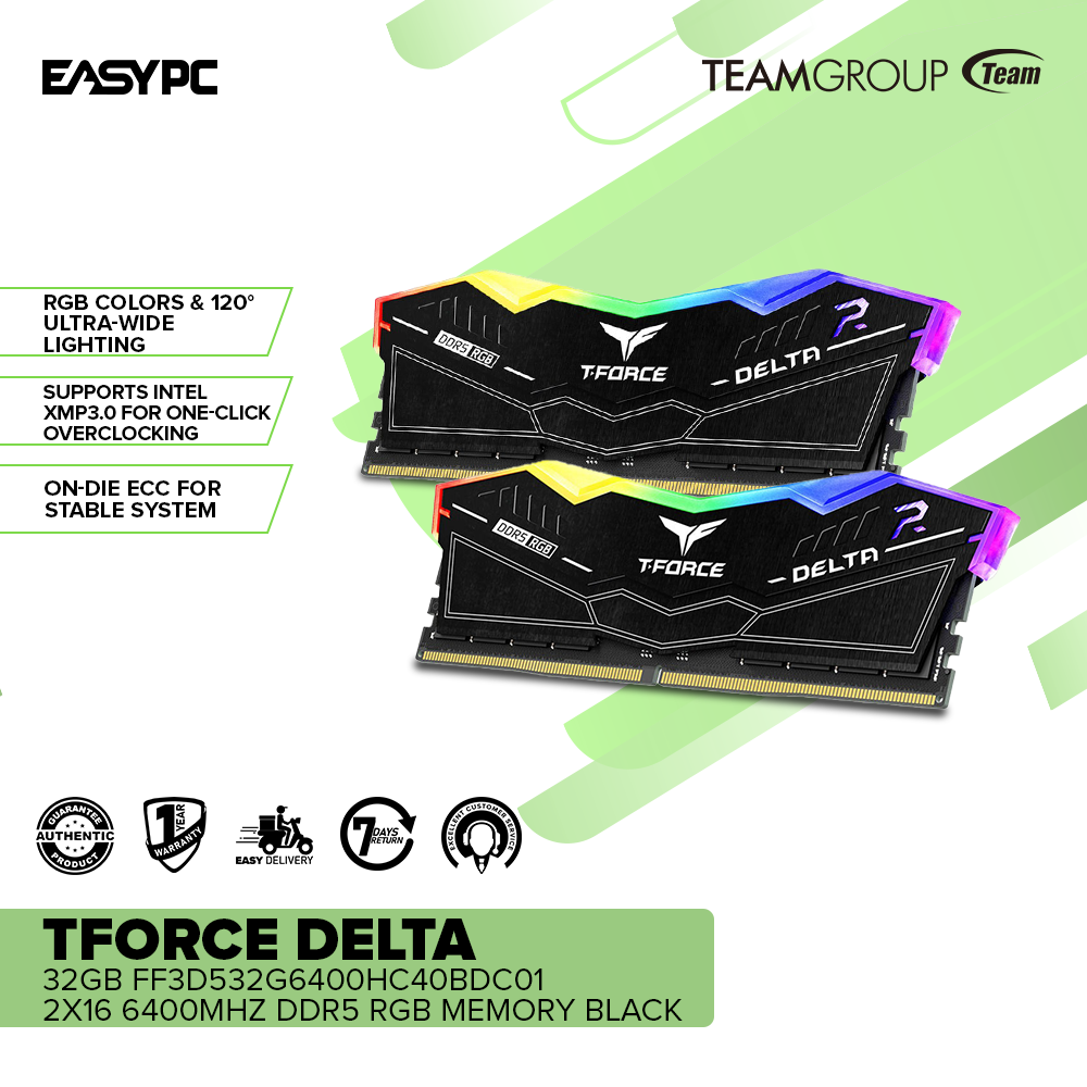 Team TForce Delta 32GB DDR5 6400MHz RGB RAM – EasyPC