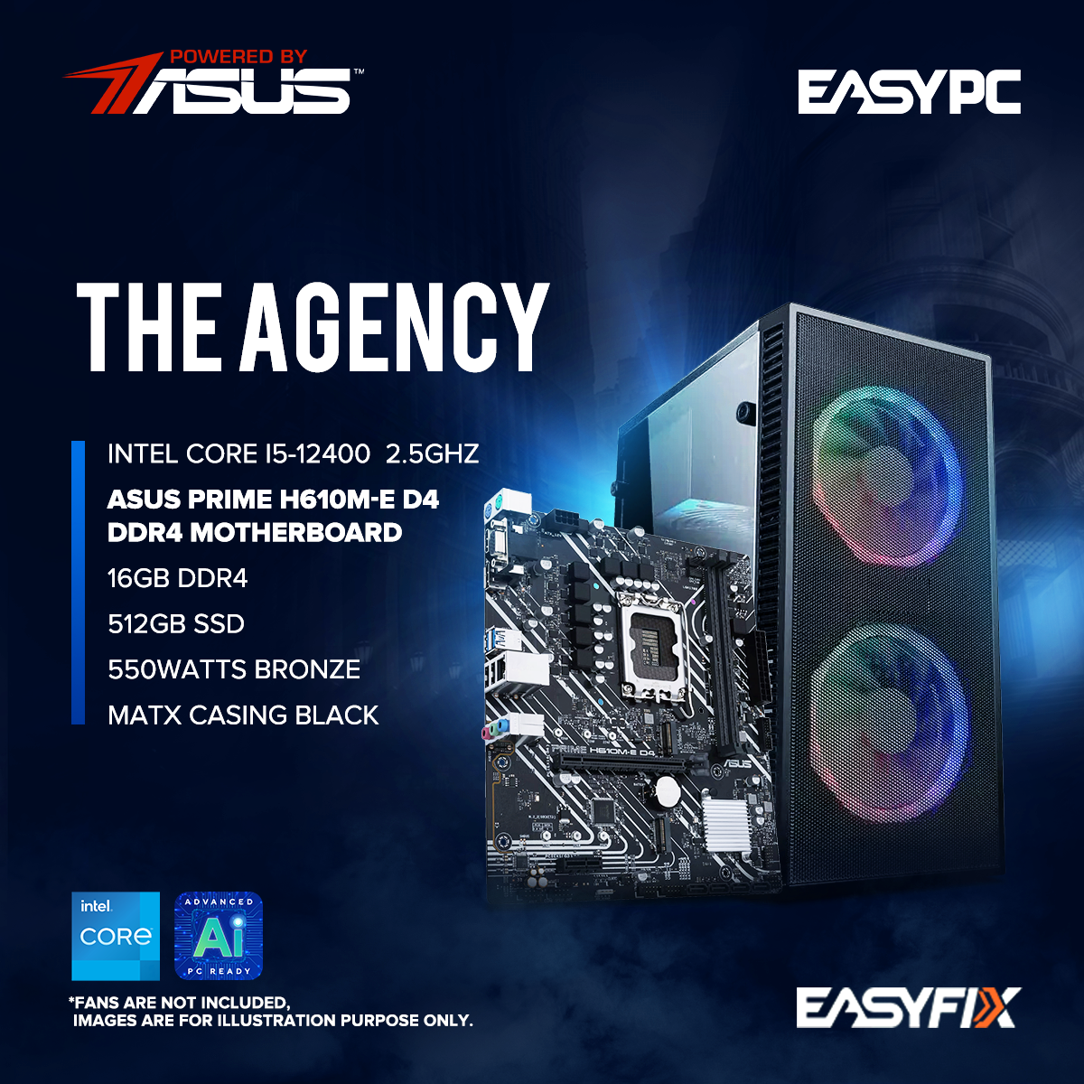 The Agency Asus H610M-E | Core I5-12400 – EasyPC